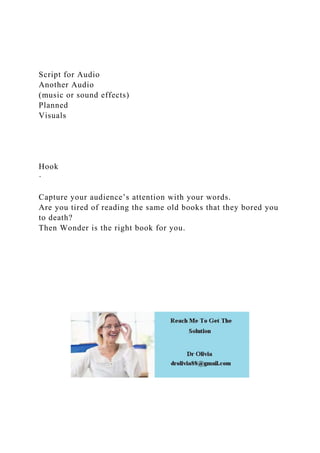 Script for AudioAnother Audio (music or sound effects)Plan.docx
