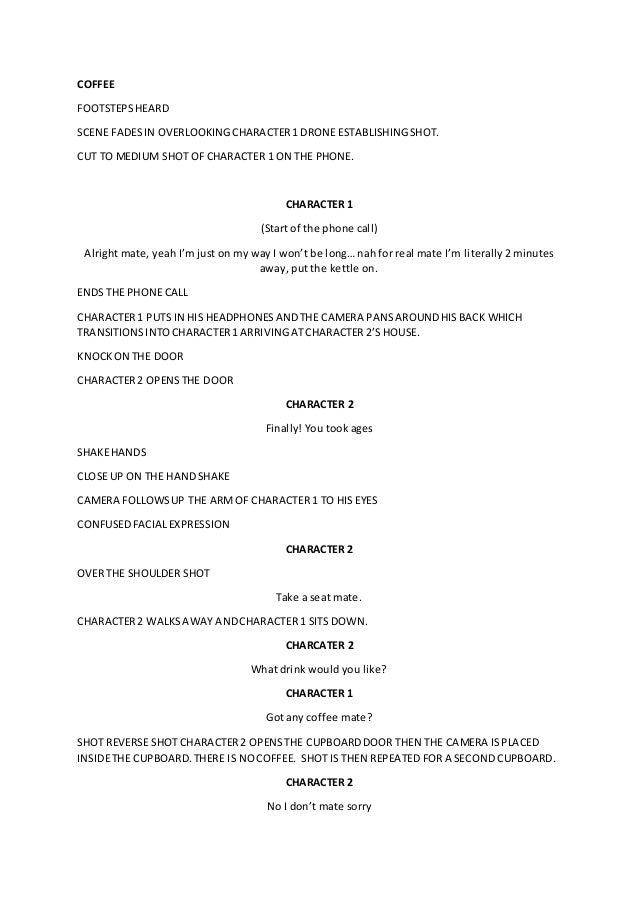 Script for short film