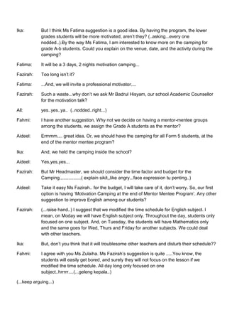 Script for english meeting | DOCX
