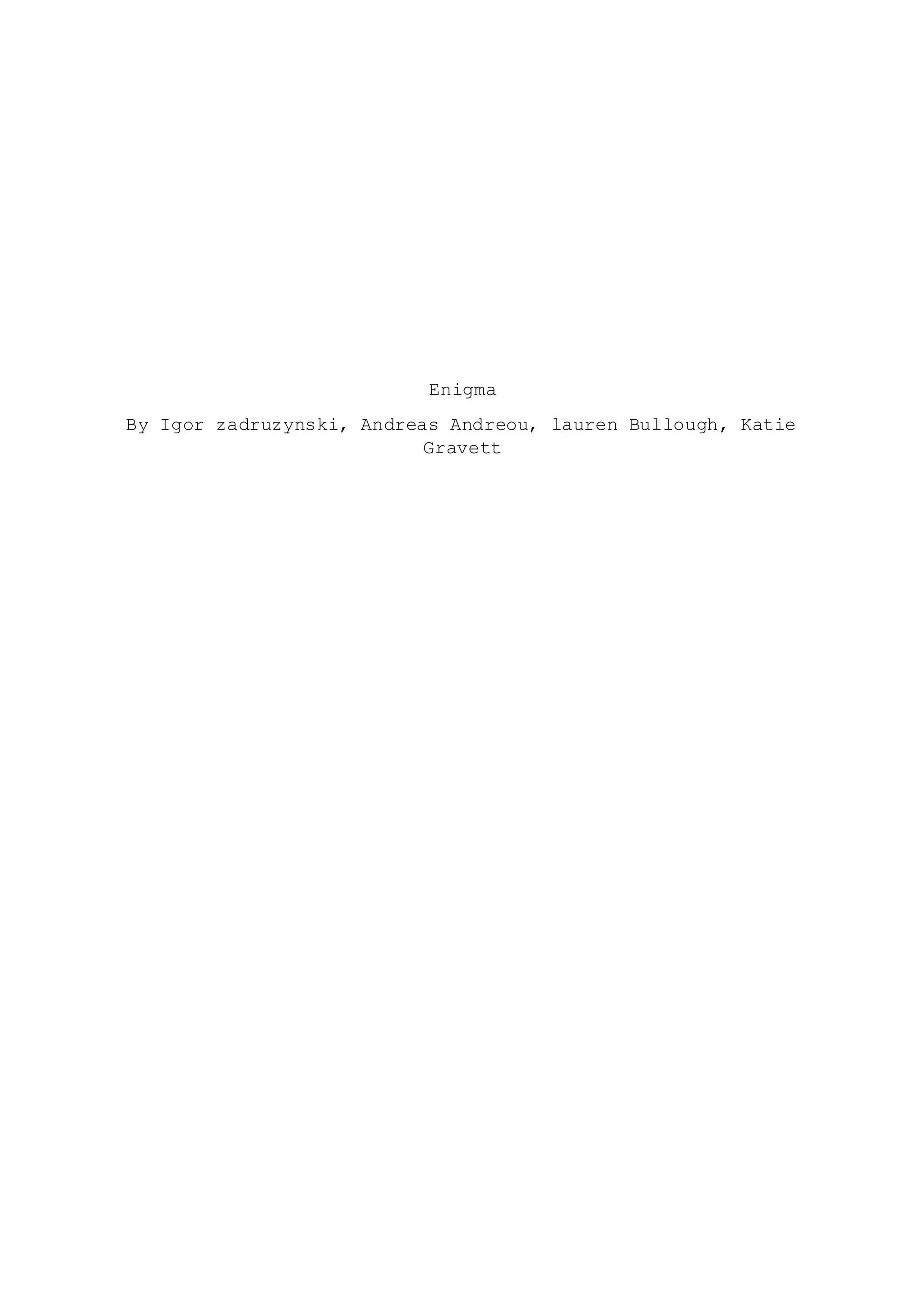 Script for enigma | DOCX