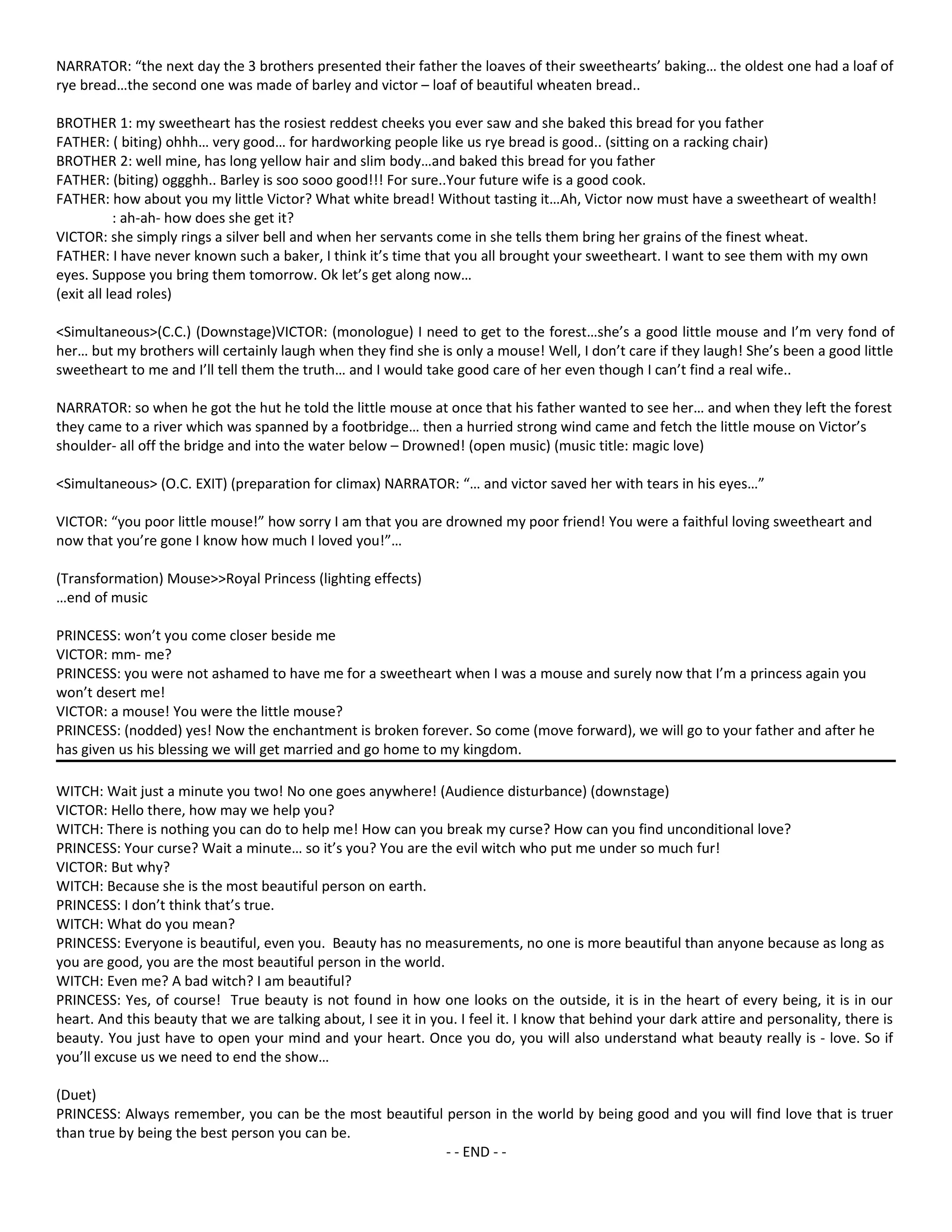chamber theater Script (forest bride) | DOC