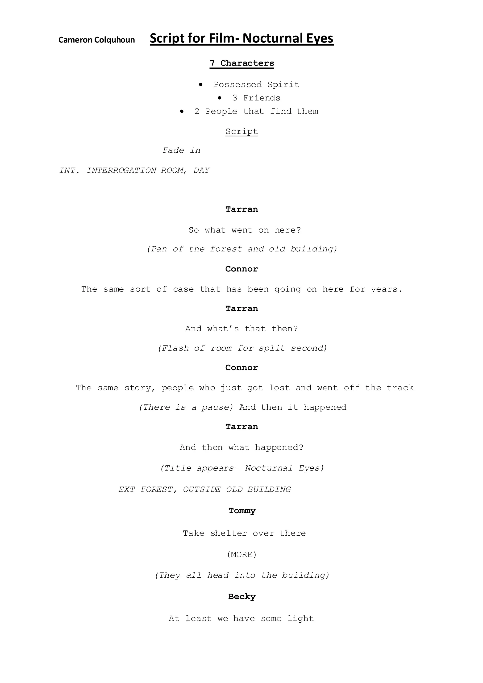 Script for film | PDF