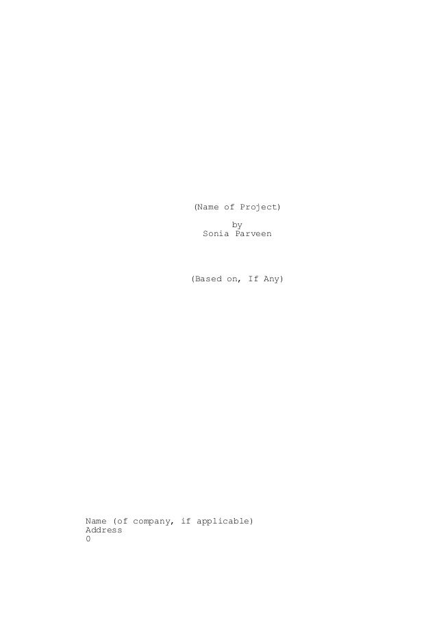 Homeless Movie Script