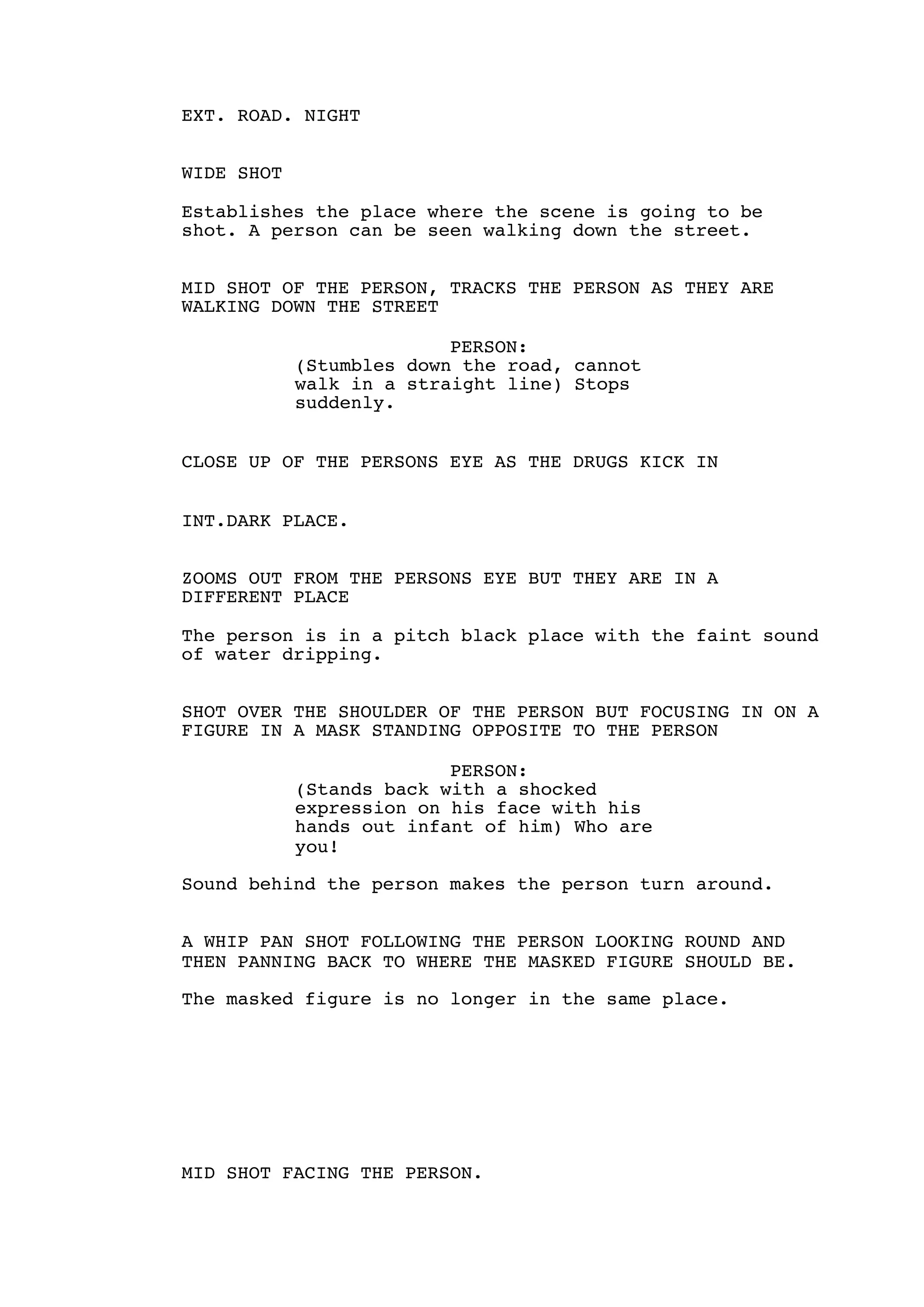 Script for horror film | PDF