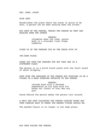Script for horror film | PDF