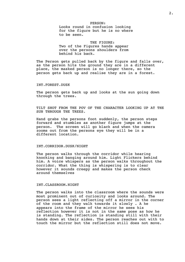 Script for horror film | PDF