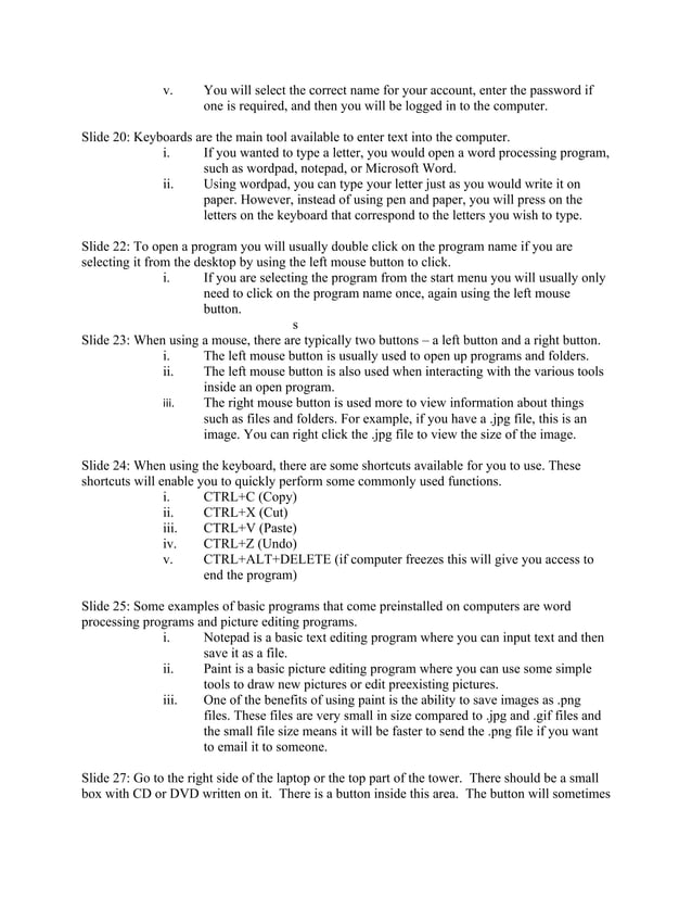 Introduction to Computers Script | DOC