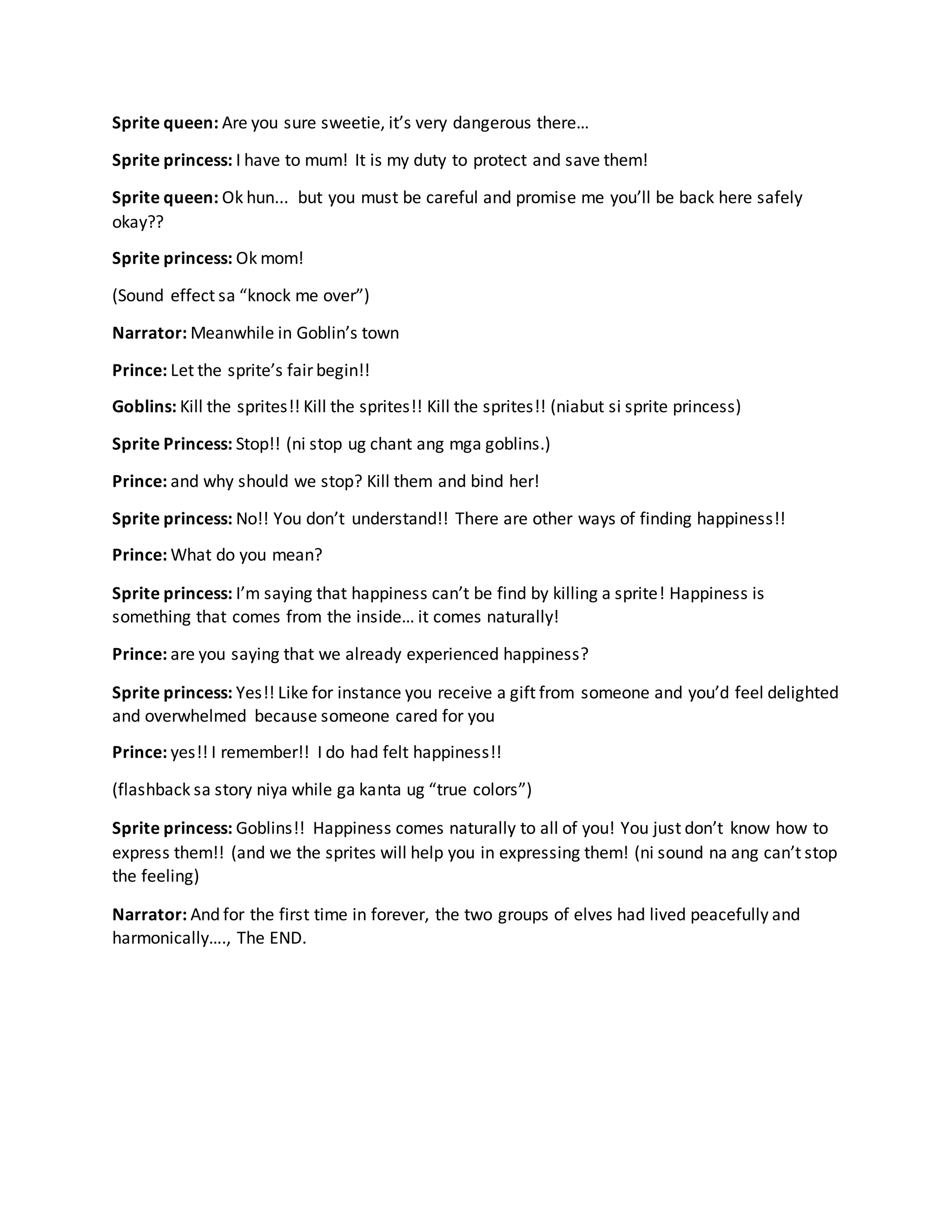 "Sprites' Fair" (script) (musical) | DOCX | Computer Animation ...