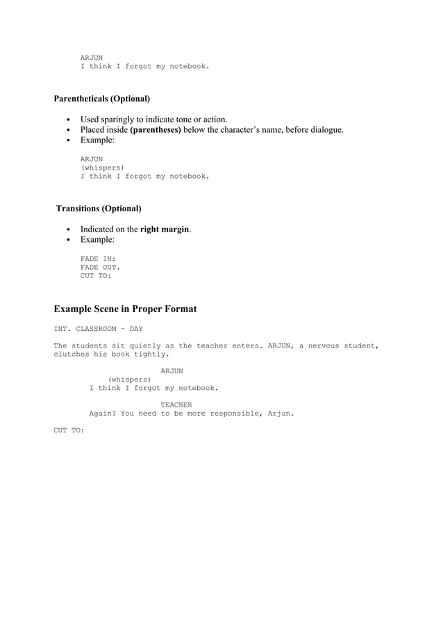 Fiction Film Script Formatting: A Beginner’s Guide | DOCX