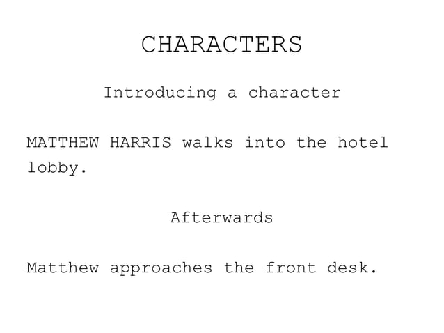 Script Format Cheat Sheet | PPT | Screenwriting | Content Production