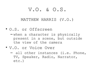Script Format Cheat Sheet | PPT