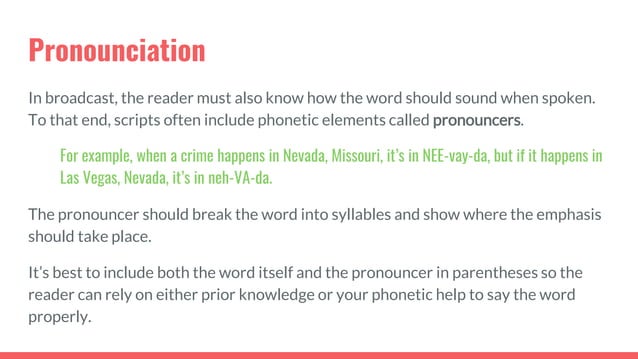 Script Formatting for Broadcast Writing | PPT