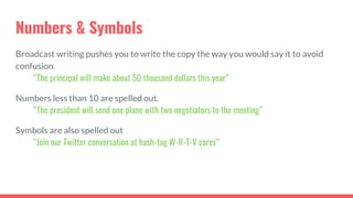 Script Formatting for Broadcast Writing | PPTX