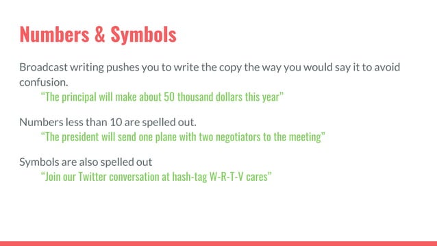 Script Formatting for Broadcast Writing | PPT