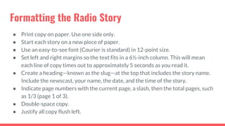 Script Formatting for Broadcast Writing | PPTX