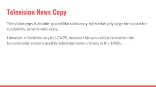 Script Formatting for Broadcast Writing | PPT