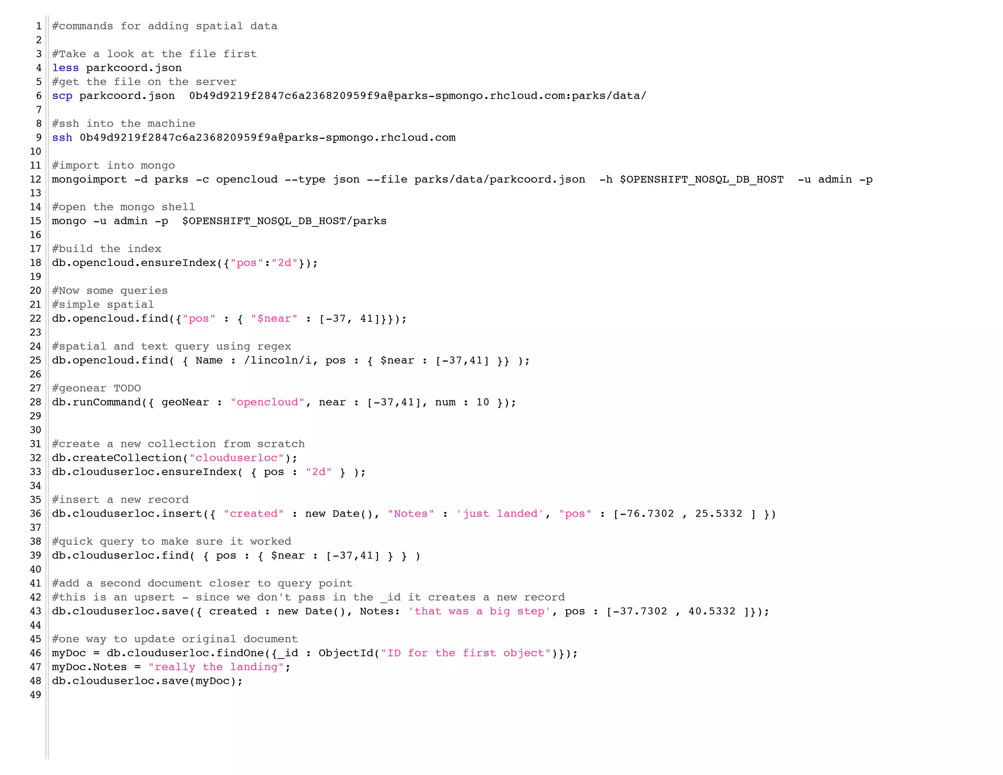 Script for Spatial Mongo | PDF