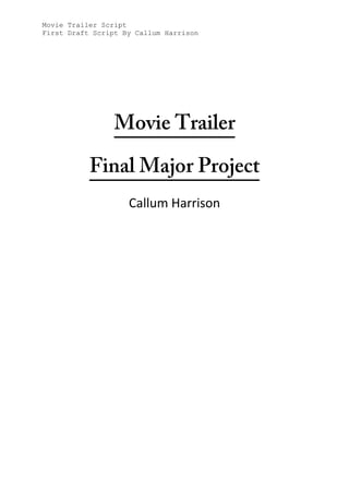 Script for movie trailer | DOCX