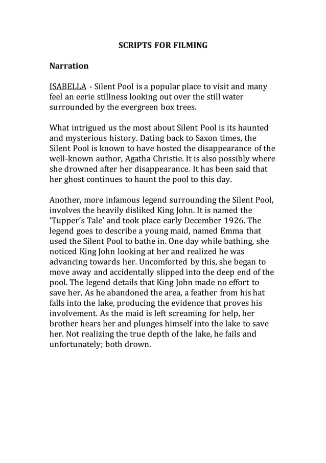 Scripts for Filming | DOCX | Screenwriting | Content Production