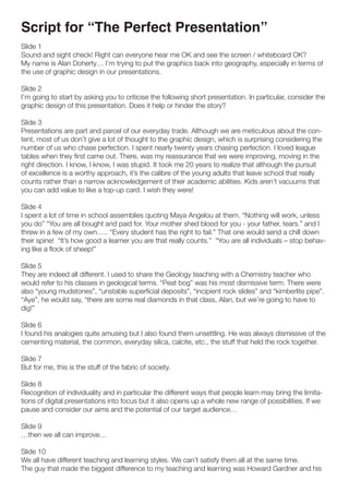 Script For Perfect Presentation | PDF