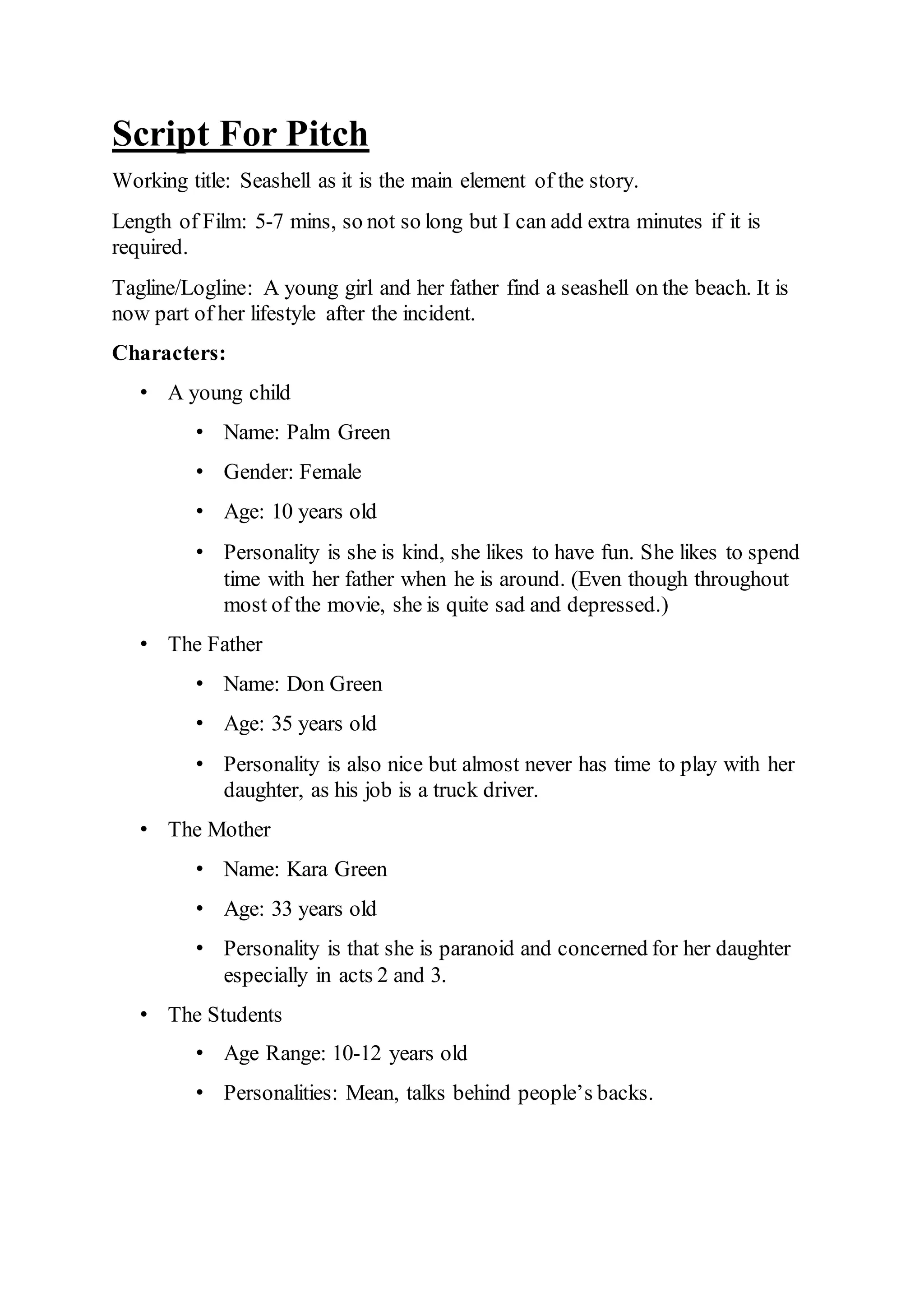 Script for Pitch | PDF