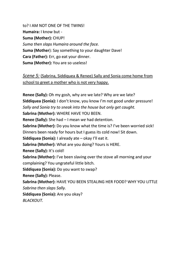 Script - Role Play. | DOCX