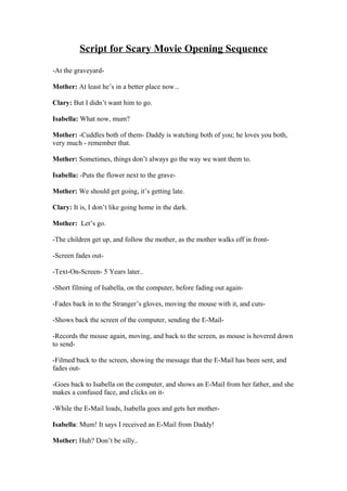 Script for scary movie opening sequence | DOC