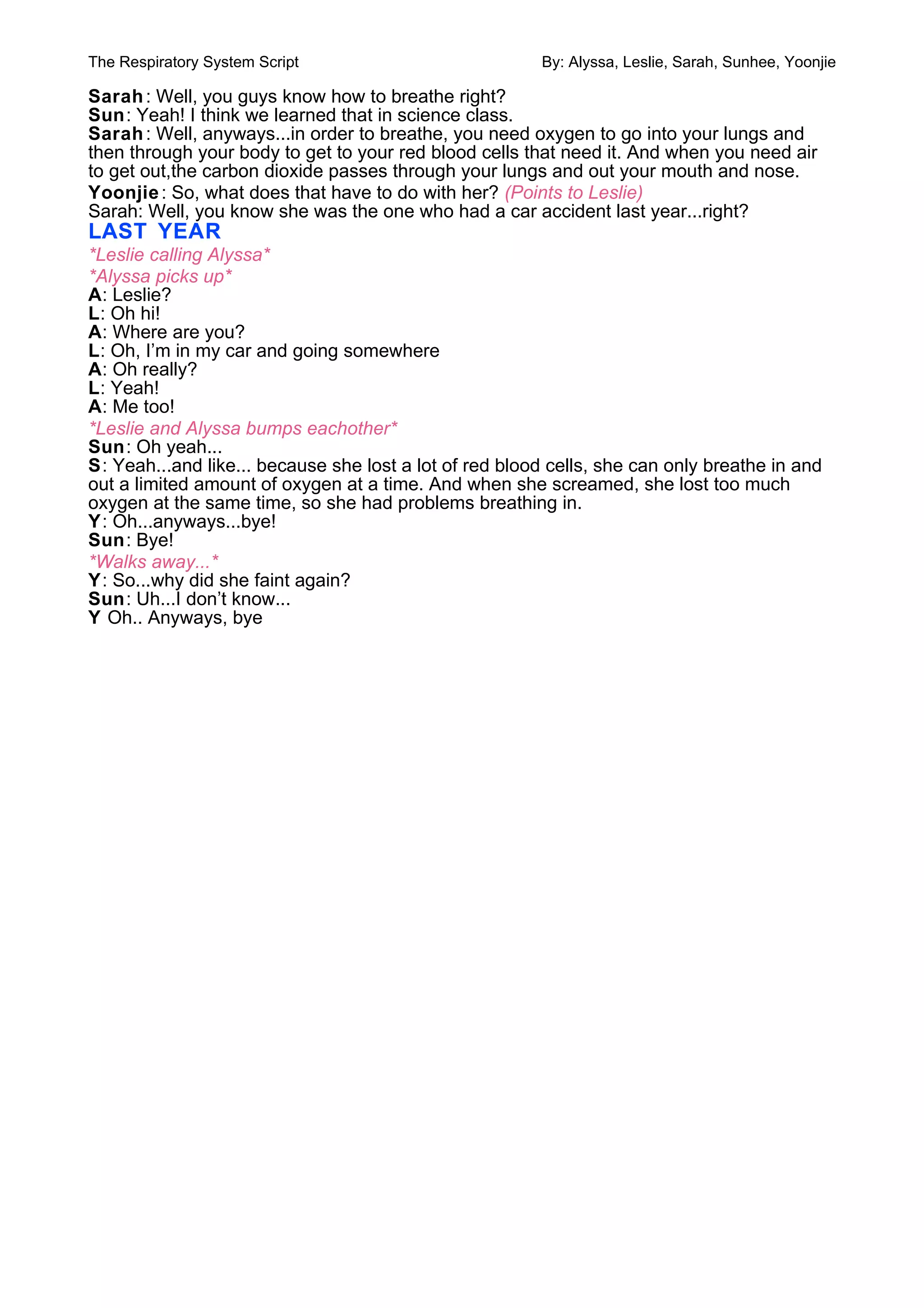 Script For Science Project.REAL