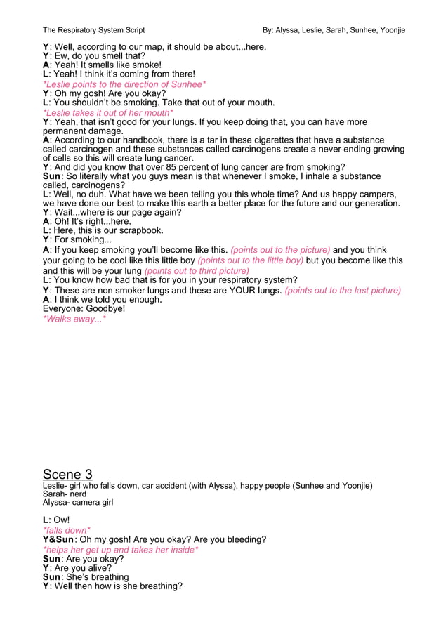 Script For Science Project.REAL