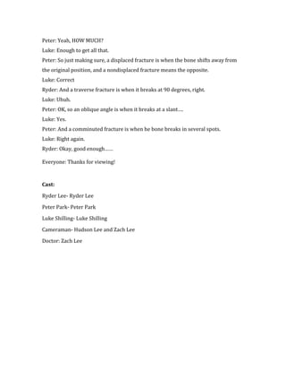 Script for science project 3 skit | DOCX
