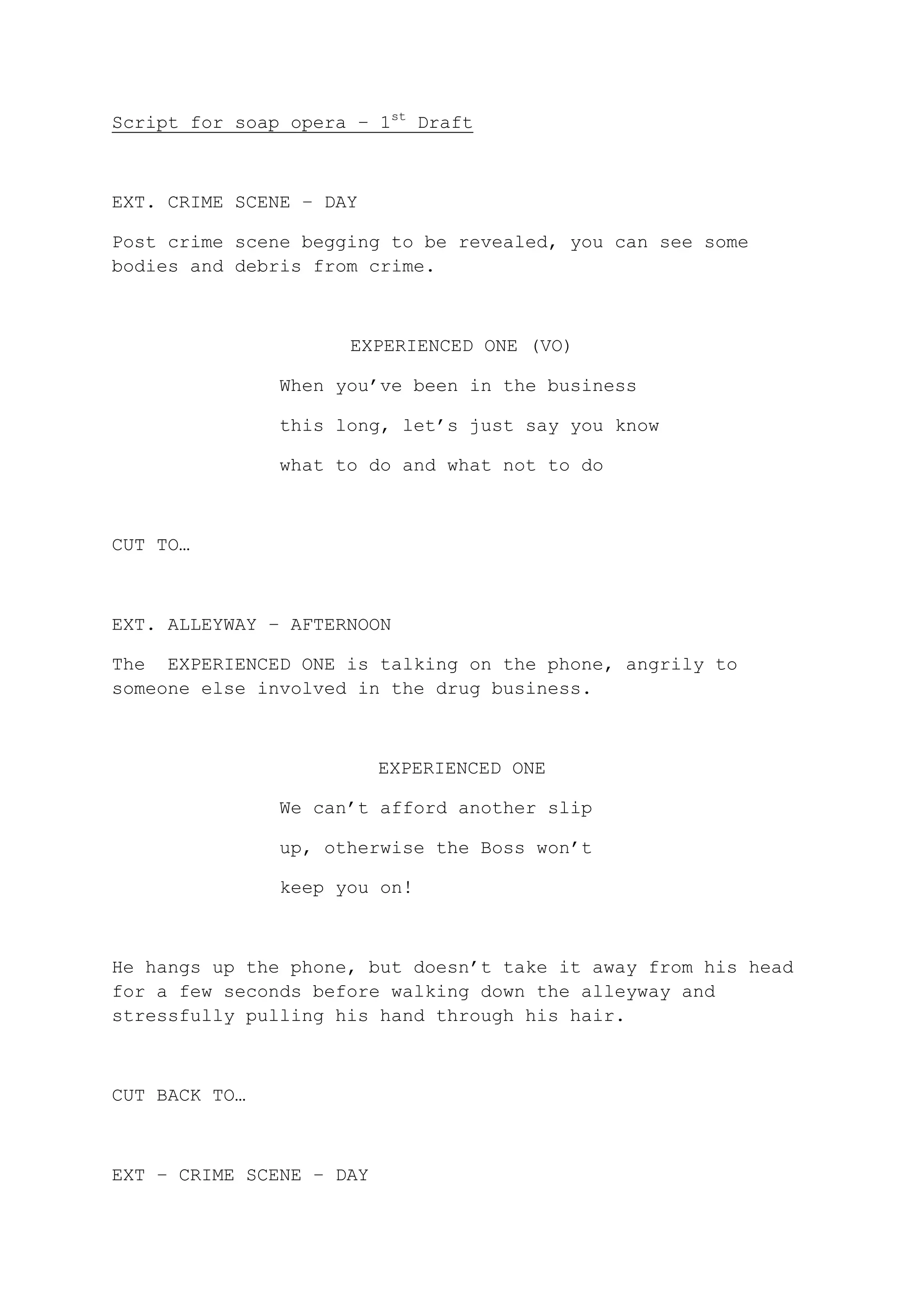 1st draft for script | DOCX