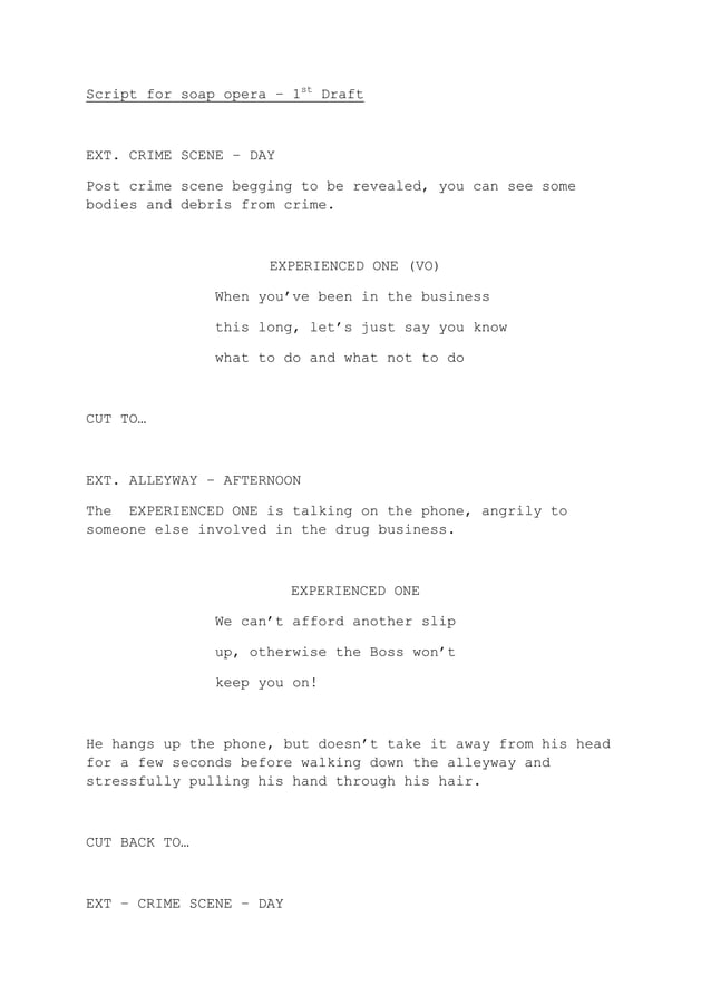 1st draft for script | DOCX