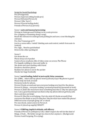 Script for social psychology | DOCX