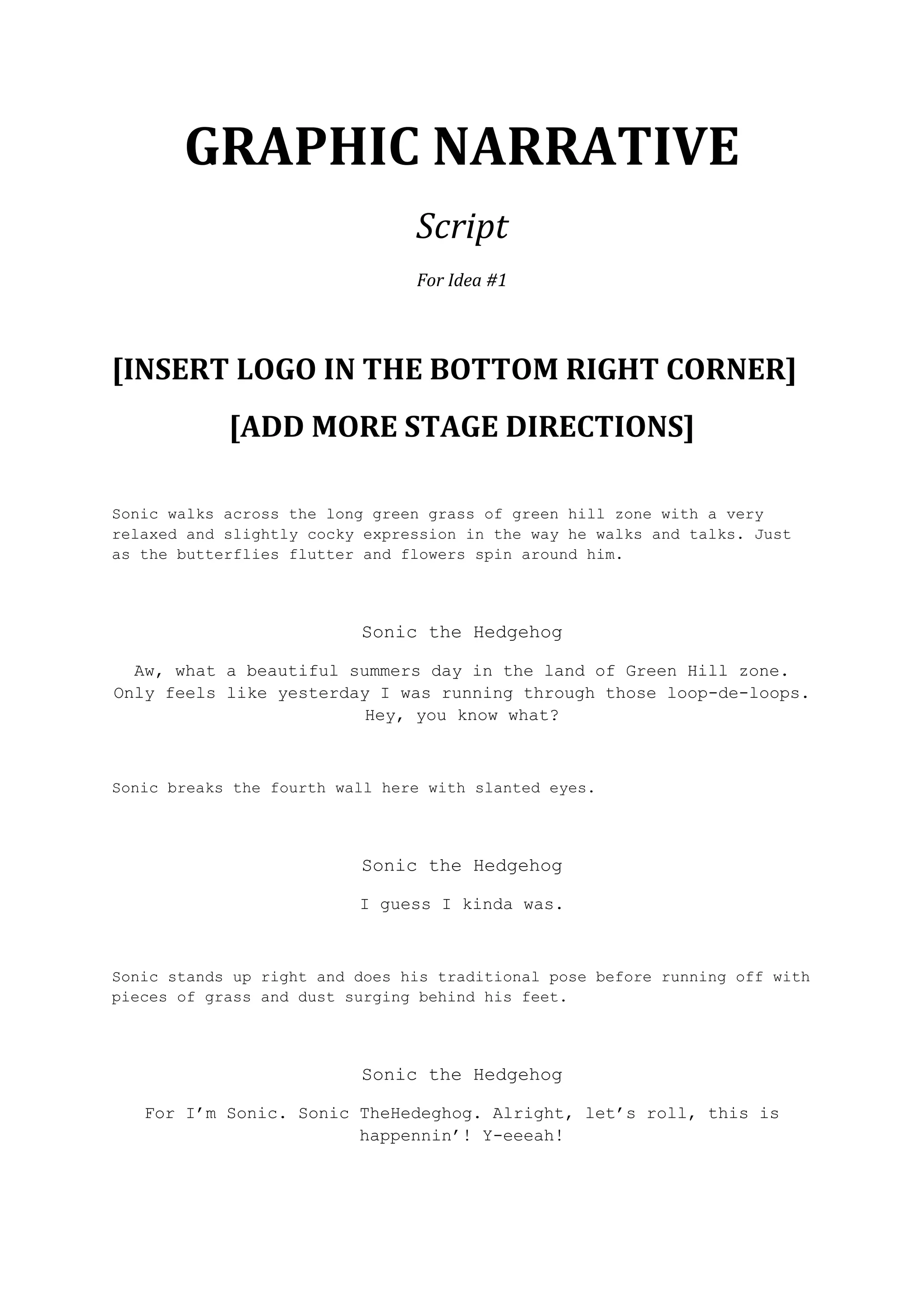 Script for sonic the fat hedgehog | PDF