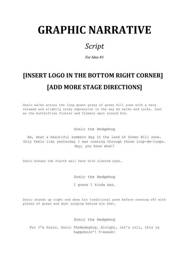 Script for sonic the fat hedgehog | PDF