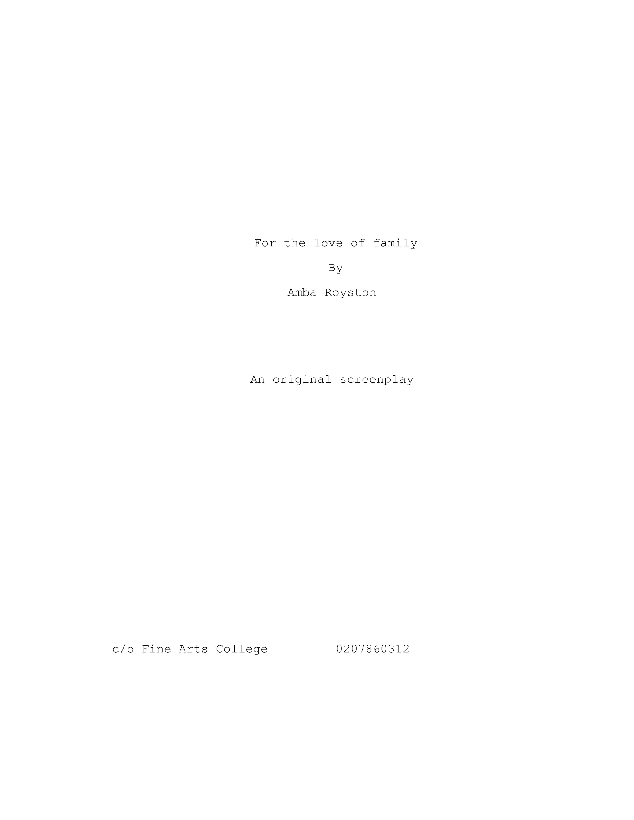 Script for the love of family | PDF