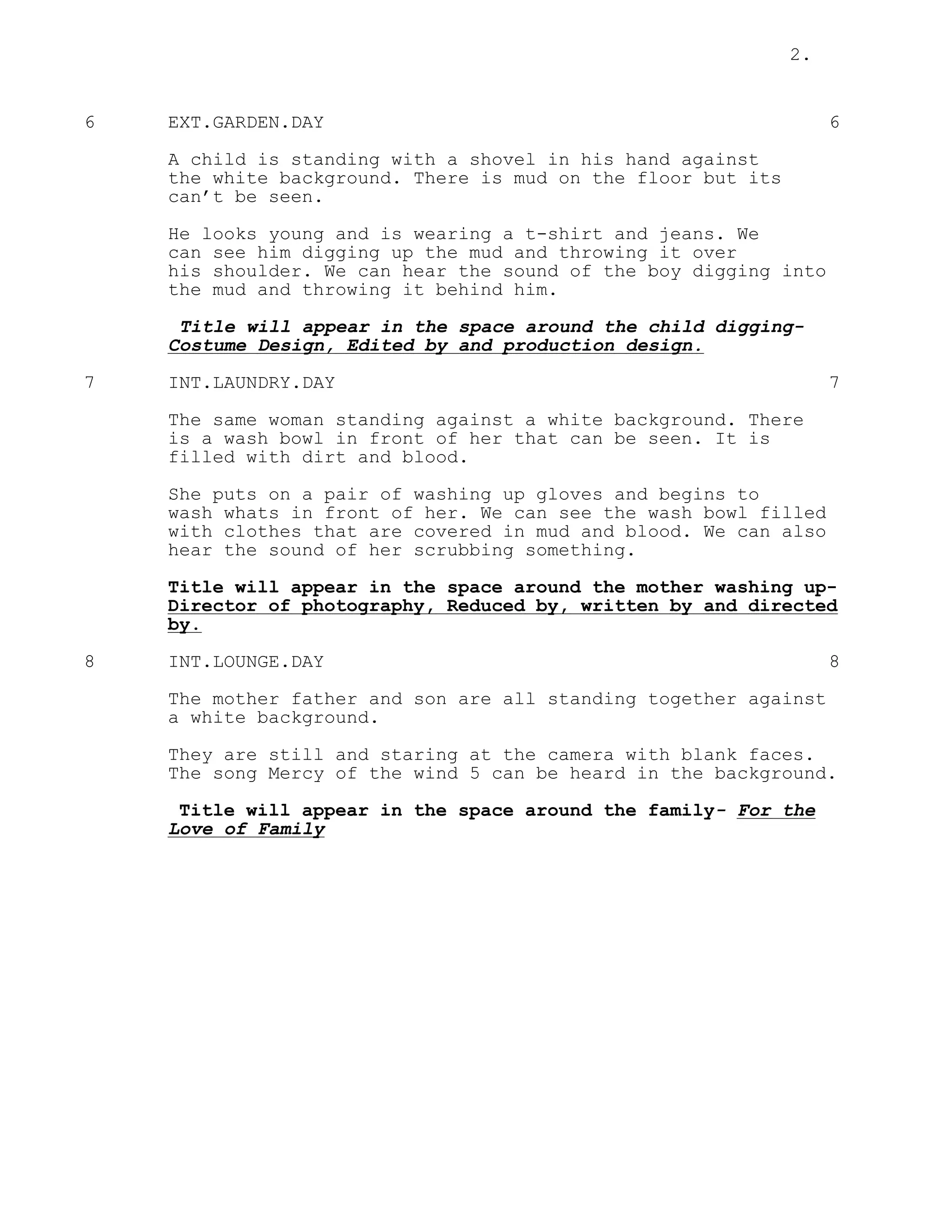 Script for the love of family | PDF