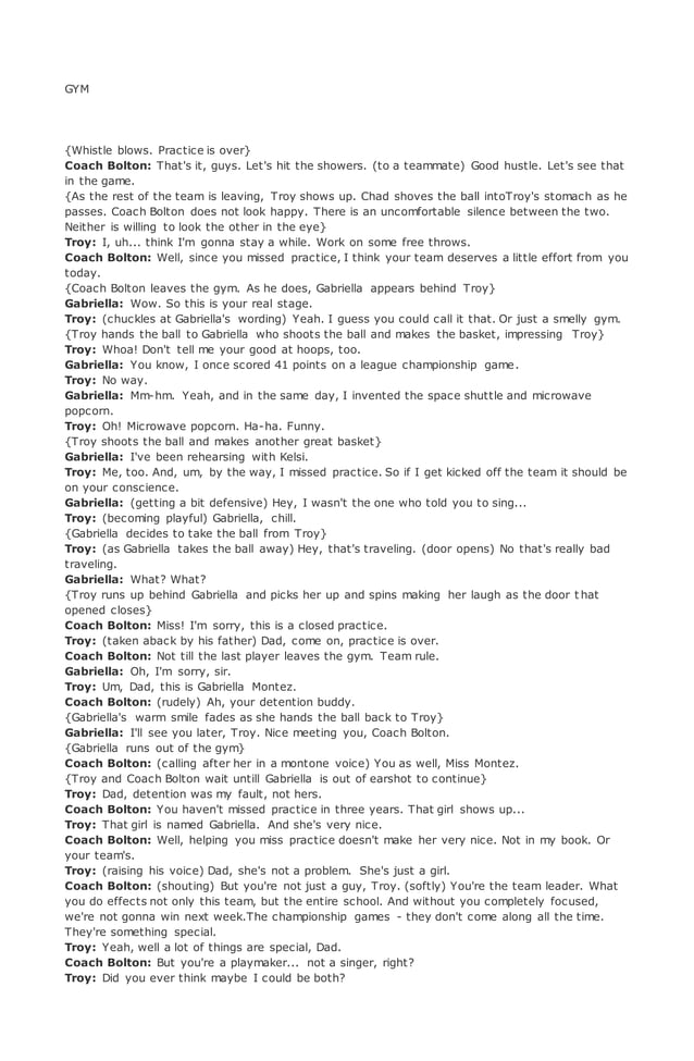 Script high school musical | DOCX