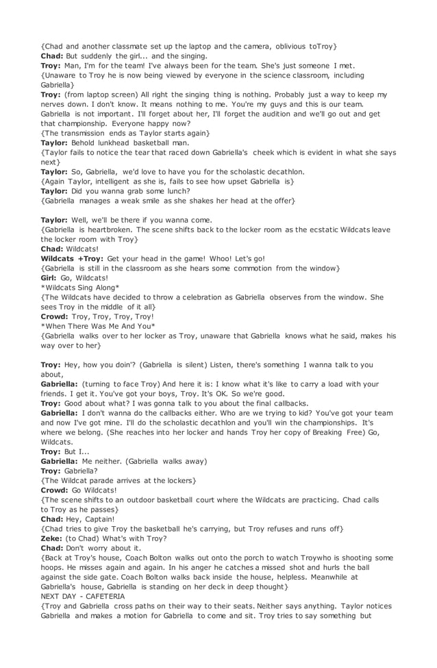 Script high school musical | PDF