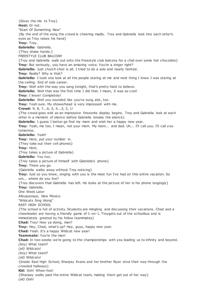 Script high school musical | PDF