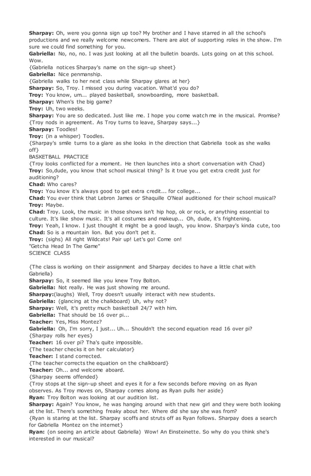 Script high school musical | PDF