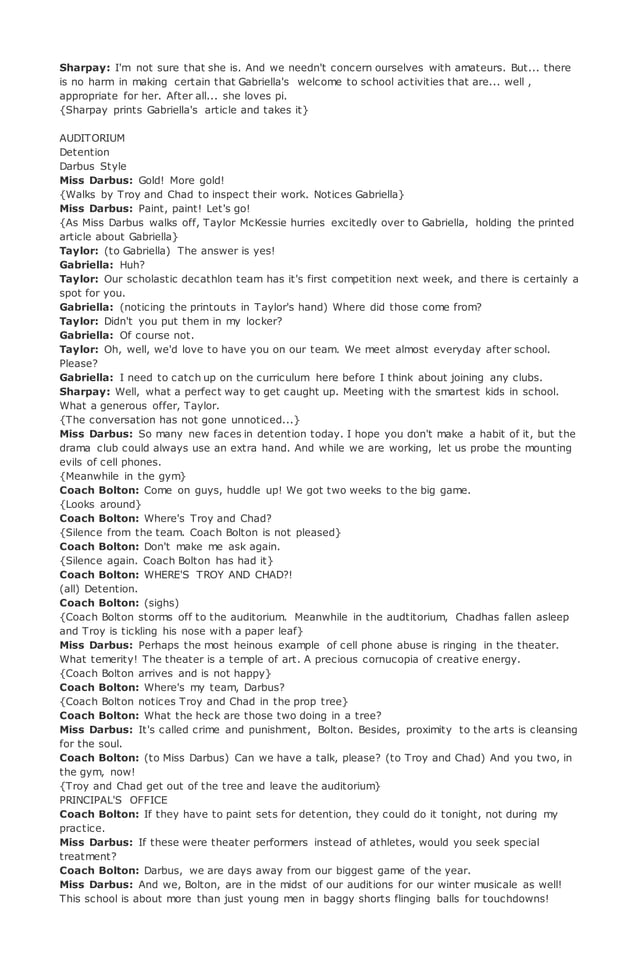 Script high school musical | PDF