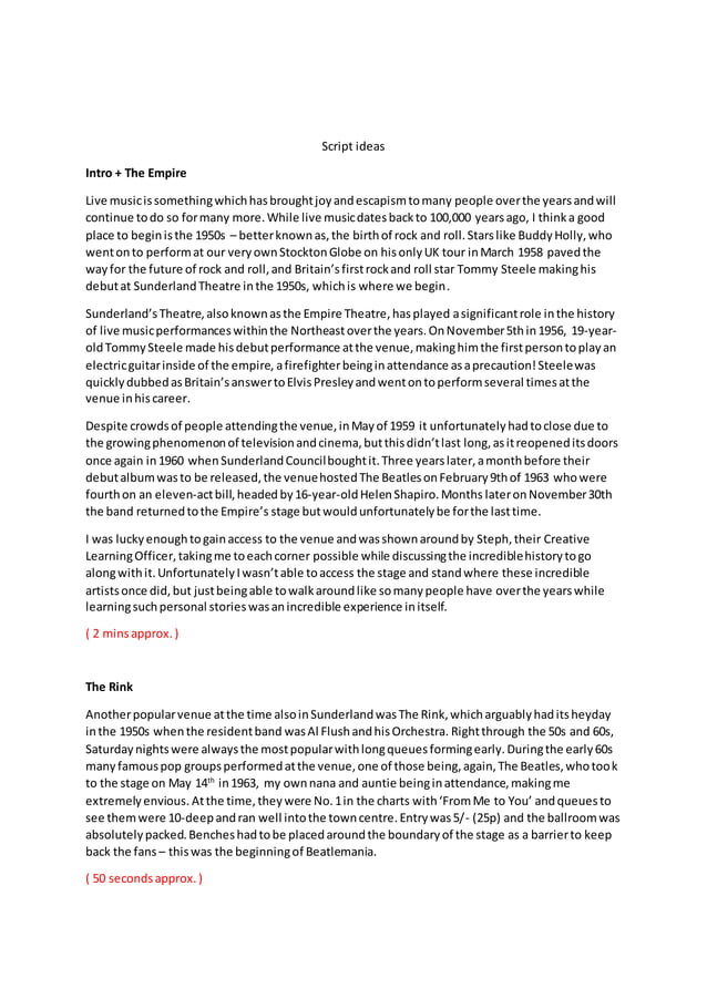First Script Ideas | PDF First Script Ideas | PDF