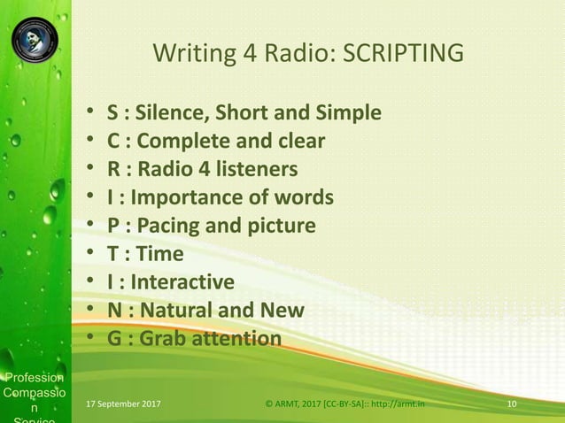 Scripting for Radio | PPT