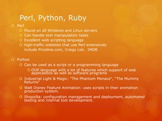 Scripting languages | PPTX