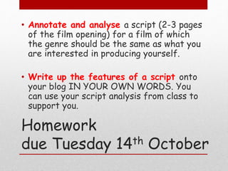 Scripting powerpoint | PPTX | Screenwriting | Content Production