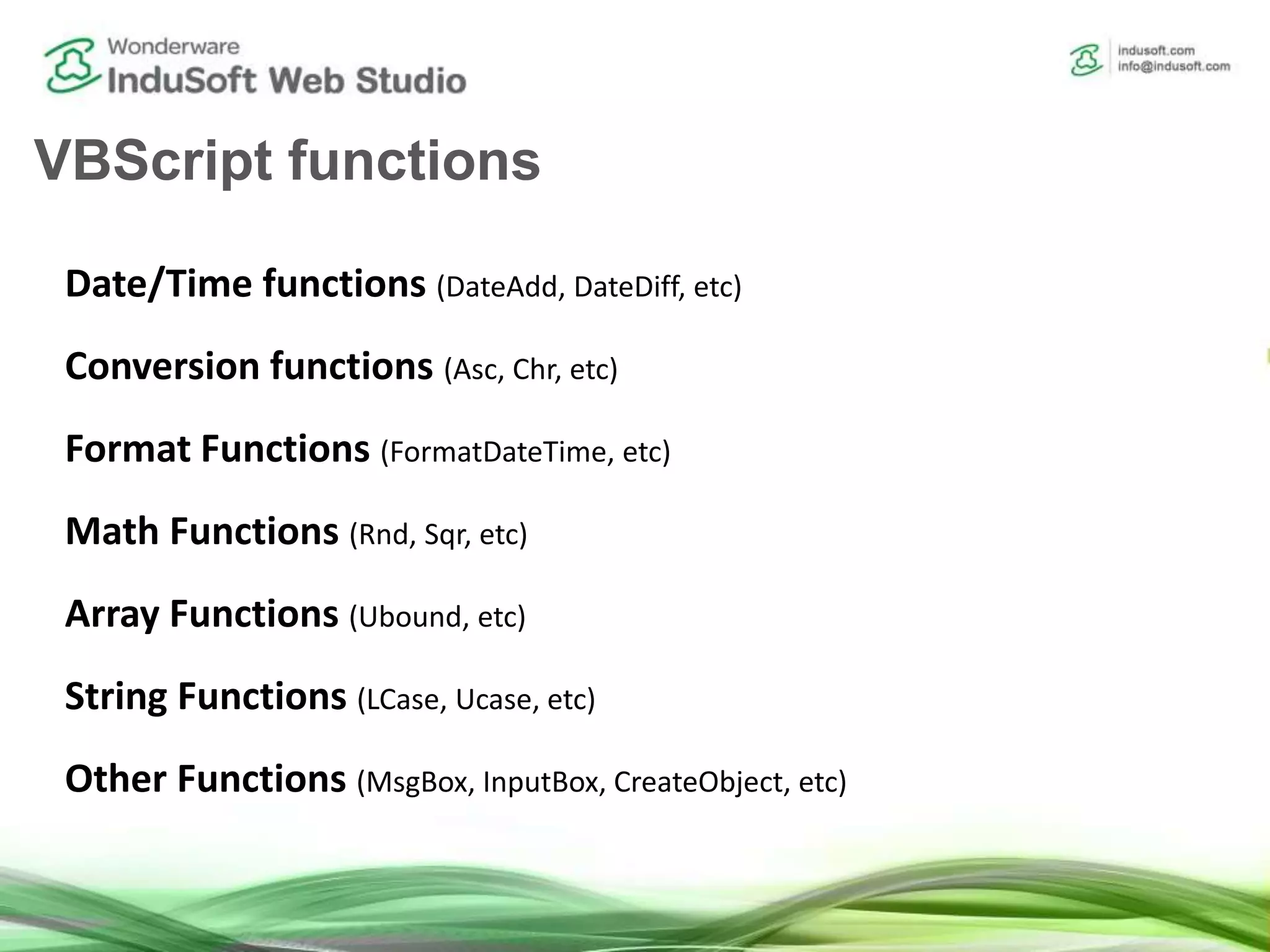 Scripting in InduSoft Web Studio | PPTX | Web Development | Internet
