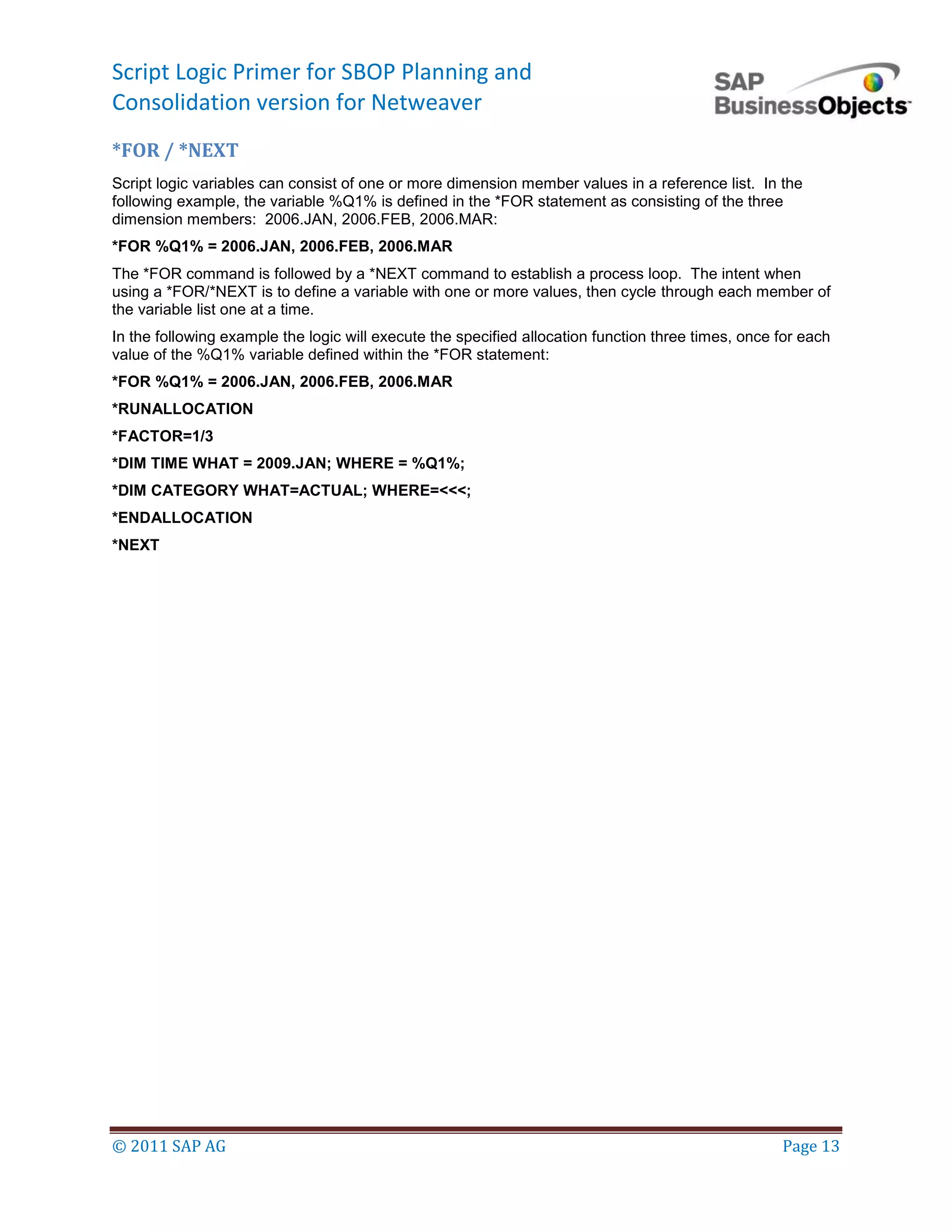 Script logic primer-bpc_nw | PDF