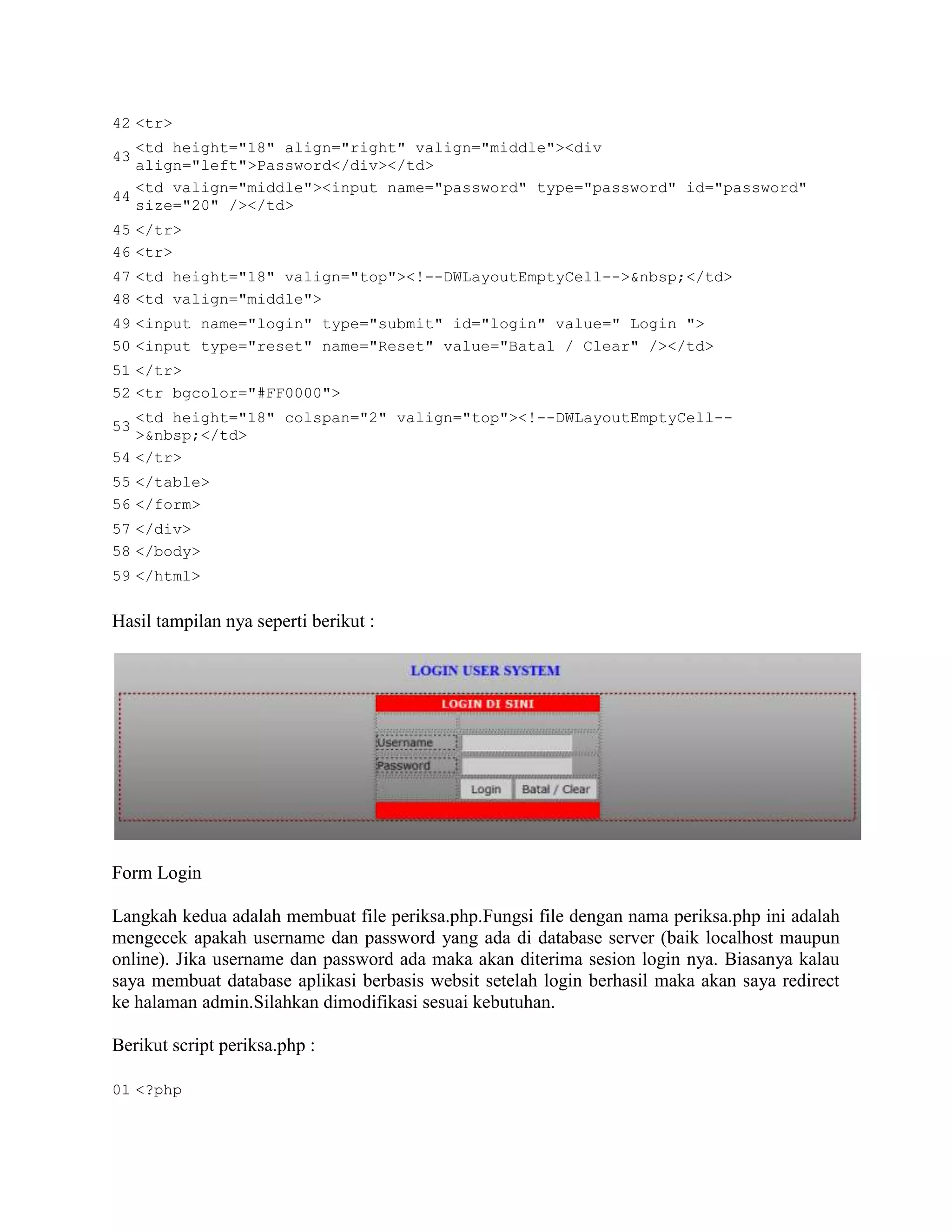 Script Login Form Php Pdf