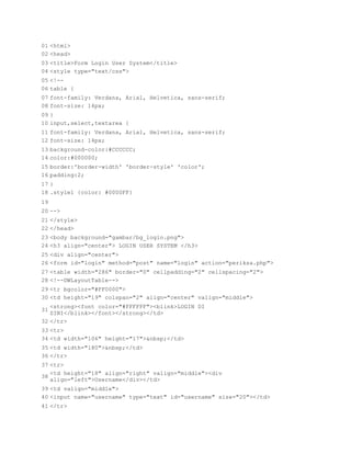 Script login form php | PDF
